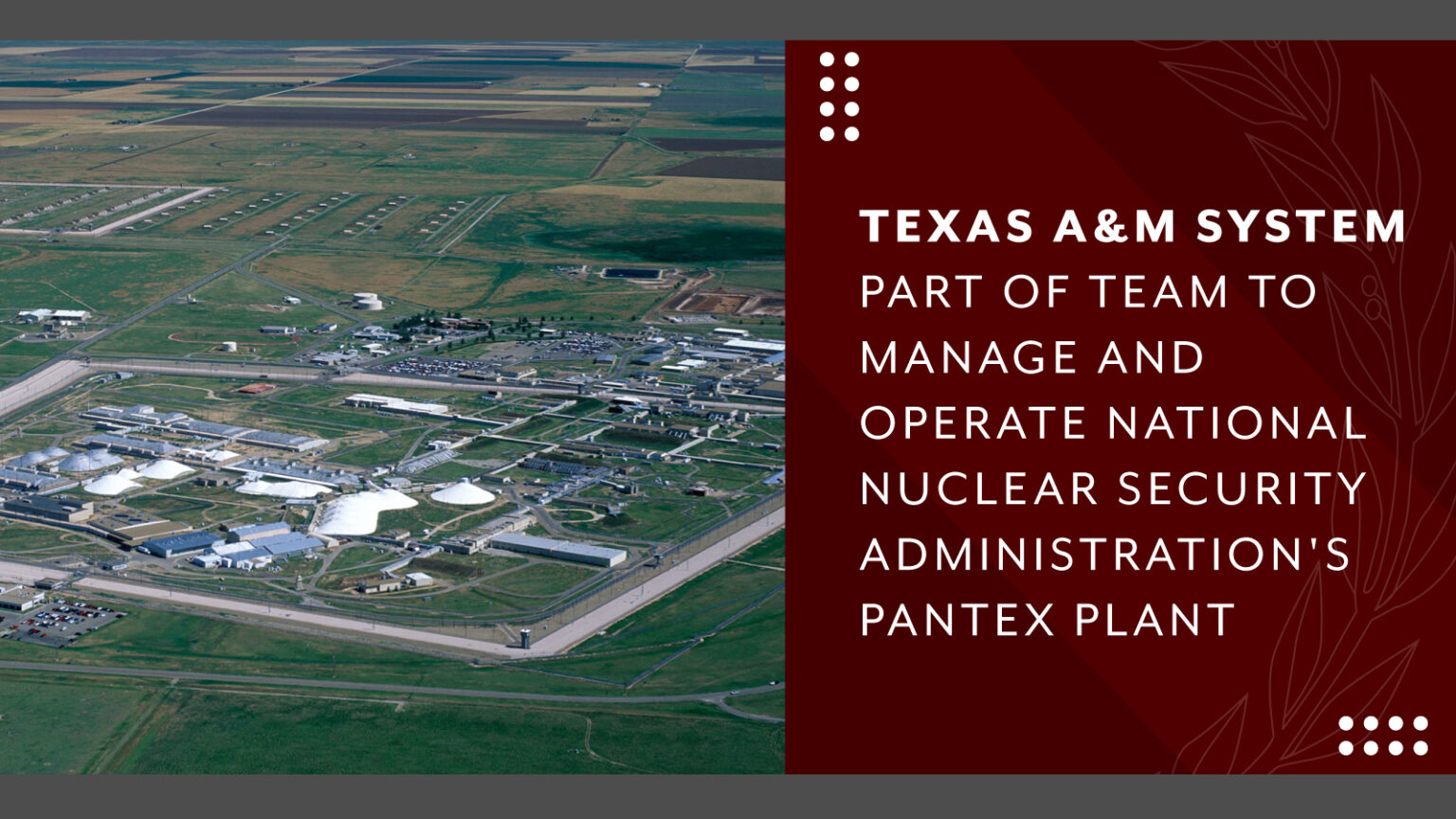 Texas A&M System Part of BWXT-led Team Awarded $30 Billion Management ...